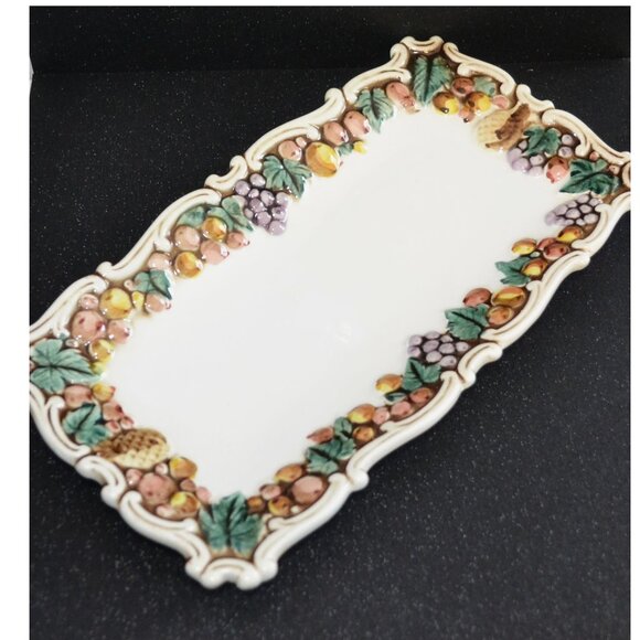 Lefton | Dining | Vintage Lefton Serving Plate Fruit Edged Design Made ...